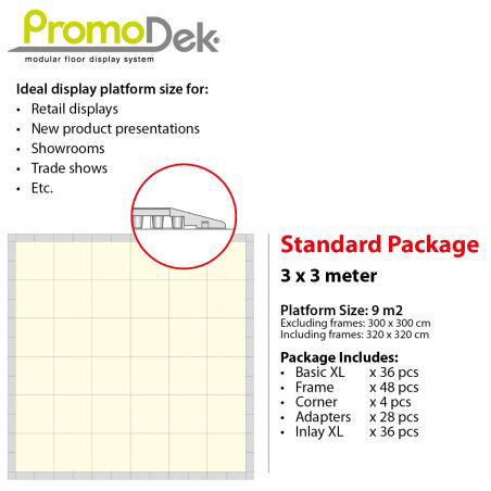 PromoDek Package 3x3 Meter 9.8x9.8 Feet Windo Displays